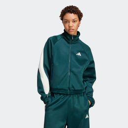 Damen Trainingsjacke "STADIUM", wei&szlig;, Gr. L, adidas Sportswear, Obermaterial: 67% Polyester, 33% Baumwolle, Jacken, aus Polyester und Baumwolle, f&uuml;r