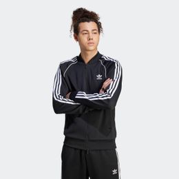 Herren Trainingsjacke "ADICOLOR CLASSICS SST ORIGINALS", schwarz-wei&szlig;, Gr. XXL, adidas originals, gestreift, Obermaterial: 70% Polyester, 30%