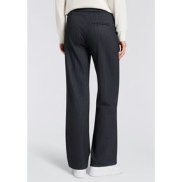 MAC Damen Bootcuthose "CHIARA", blau, Gr. 42, Flanell, Obermaterial: 70% Polyester, 25% Viskose, 5% Elasthan, Hosen, Bootcut-Form in figurbetonter