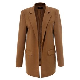 Aniston CASUAL Damen Longblazer, braun, Gr. 46, unifarben, Jersey, Obermaterial: 63% Polyester, 32% Viskose, 5% Elasthan. Futter: 100% Polyester,