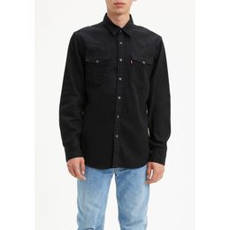 Levi's LEVI'S Herren Jeanshemd "LE BARSTOW WESTERN STAND", schwarz, Gr. M, Web, Obermaterial: 100% Baumwolle, Hemden, mit Brusttaschen