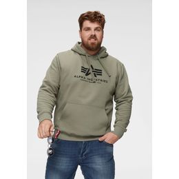 Herren Kapuzensweatshirt "Basic Hoody", gr&uuml;n, Gr. XXL, Alpha Industries, bedruckt, angeraute Sweatware, Obermaterial: 80% Baumwolle, 20% Polyester,