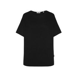 Senses.the Label Strukturiertes Kurzarm-Shirt KAR:LA Loose Knit Damen Gr&ouml;&szlig;e M/L schwarz