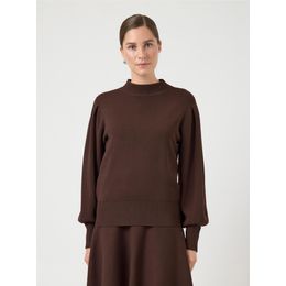 Y.A.S Damen Strickpullover "YASFONNY LS KNIT PULLOVER S. NOOS", braun, Gr. XL, unifarben, Strick, Obermaterial: 72% Viskose, 28% Polyester, Pullover