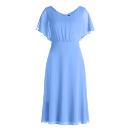 Vera Mont Damen Cocktailkleid "Damen kurzarm"paris blau, Gr. 42, Chiffon, Obermaterial: 100% Polyester. Futter: 100% Polyester, Kleider, Raffung