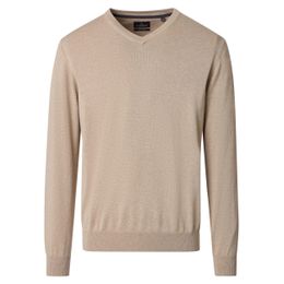 Casamoda Herren Strickpullover "Casamoda Pullover uni", beige, Gr. M, 100% Baumwolle, Pullover