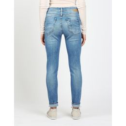 Gang Damen Relax-fit-Jeans "94AMELIE", blau, Gr. 28, Denim/Jeans, Obermaterial: 90% Baumwolle, 6% Polyester, 4% Elasthan, Jeans, mit doppelter