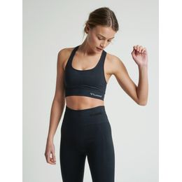 Hummel Damen Sport-Bustier "HMLTIF SEAMLESS SPORTS TOP", Gr. S, schwarz, Obermaterial: 92% Polyamid, 8% Elasthan, BHs