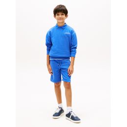Tommy Hilfiger M&auml;dchen Sweatshorts "MONOTYPE GRAPHIC SWEATSHORT", blau, Gr. 3, unifarben, Web, Obermaterial: 80% Baumwolle, 20% Polyester, Hosen,