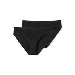 Schiesser Damen Tai-Slip "95/5", Gr. 38, schwarz, Single Jersey, Obermaterial: 95% Baumwolle, 5% Elasthan, unifarben, Unterhosen, mit flachen N&auml;hten