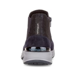 ROLLINGSOFT Damen Chelseaboots, Gr. 37, blau, Elastischer Einsatz, Veloursleder, Schuhe, Plateau, High Top-Sneaker, Schn&uuml;rschuh mit Grip-Profil