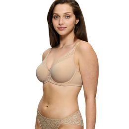 Triumph Damen B&uuml;gel-BH "Amourette W01", Gr. 80, beige, Microtouch, Obermaterial: 68% Polyamid, 32% Elasthan, BHs, verkleinert die Brust optisch um