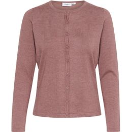 Saint Tropez Damen Strickjacke "A8661, MilaSZ R-Neck Cardigan", braun, Gr. M, meliert, Strick, Obermaterial: 80% Viskose, 20% Polyacryl,