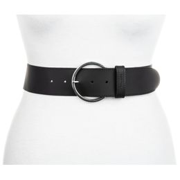 Tamaris Damen Lederg&uuml;rtel ""Cassy Silver"", schwarz, Gr. 115, unifarben, Rindsleder, G&uuml;rtel, rund geschnitten f&uuml;r eine bessere Passform