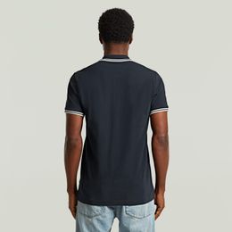 G-Star Raw G-STAR Herren Poloshirt "Poloshirt Dunda slim stripe", schwarz, Gr. S, unifarben mit Farbeins&auml;tzen, Piqu&eacute;, Obermaterial: 95% Baumwolle, 5% Elasthan,