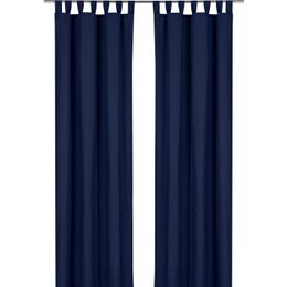 Weckbrodt-Gardinen Vorhang WECKBRODT, B:125cm H:160cm, blau, Baumwolle, Polyester, Wohnzimmer, Gardinen, "Sento", Baumwolle, blickdicht, matte Struktur, unifarben,