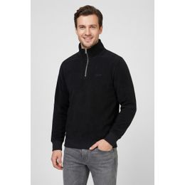 Levi's LEVI'S Herren Sweatshirt "ORIGINAL HM 1/4 ZIP"mineral schwarz, Gr. XL, bestickt, unifarben, Sweatware, Obermaterial: 100% Polyester, Sweatshirts, mit