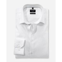 OLYMP Herren Businesshemd "No. Six super slim", wei&szlig;, Gr. 45, Web, Obermaterial: 97% Baumwolle, 3% Elastolefin, Hemden