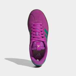 Damen Sneaker "VL COURT 3.0", adidas Sportswear, Gr. 38,5lila burst, court gr&uuml;n, gold metallic, Leder, Synthetik, Schuhe, inspiriert vom Design des