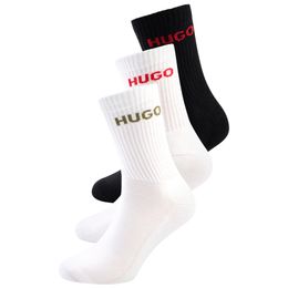 HUGO UNDERWEAR Jungen Socken "6P QS RIB LOGO CC", Gr. 39open miscellaneous 965, Baumwollmischung, Socken, mit eingestricktem HUGO Logo