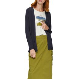 s.Oliver Damen Strickjacke, blau, Gr. 40, unifarben, Feinstrick, Obermaterial: 50% Baumwolle, 50% Viskose, Strickjacken, Feinstrick ohne Verschluss