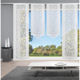 Schiebegardine Home Wohnideen, B:57cm H:245cm, wei&szlig;, Polyester, Wohnzimmer, Gardinen, "JENNA", Schiebevorhang Jacquard Set