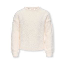 KIDS Only Kinder Rundhalspullover "KOGNEWPIUMO L/S PULLOVER KNT NOOS", wei&szlig;, Gr. 122, unifarben, Strick, Obermaterial: 70% Nylon, 30% Polyacryl,