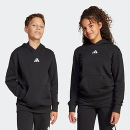 M&auml;dchen Kapuzensweatshirt "ESSENTIALS KIDS HOODIE", schwarz-wei&szlig;, Gr. 128, adidas Sportswear, Obermaterial: 71% Baumwolle, 29% Polyester,