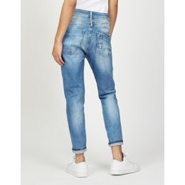 Gang Damen Relax-fit-Jeans "94AMELIE CROPPED", blau, Gr. 30, Denim/Jeans, Obermaterial: 90% Baumwolle, 6% Polyester, 4% Elasthan, Jeans, aus robustem