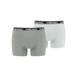 Head Herren Boxershorts "Head BASIC BOXER 2P", Gr. S, grau, Obermaterial: 95% Baumwolle, 5% Elasthan, unifarben, Unterhosen, mit elastischem Logobund