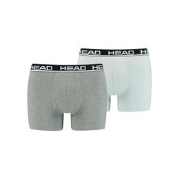 Head Herren Boxershorts "Head BASIC BOXER 2P", Gr. XL, grau, Obermaterial: 95% Baumwolle, 5% Elasthan, unifarben, Unterhosen, mit elastischem Logobund