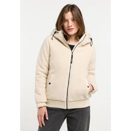 Ragwear Damen Fleecejacke "COUSY SHORT", beige, Gr. XS, unifarben, Pl&uuml;sch, Obermaterial: 100% Polyester, Jacken, h&uuml;ftlange L&auml;nge, mit Rei&szlig;verschluss,