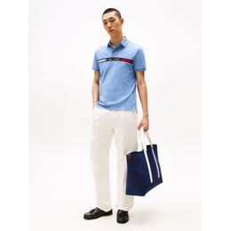 Tommy Hilfiger Herren Poloshirt "HILFIGER CHEST INSERT REG POLO", blau, Gr. M, Piqu&eacute;, Obermaterial: 96% Baumwolle, 4% Elasthan, Shirts