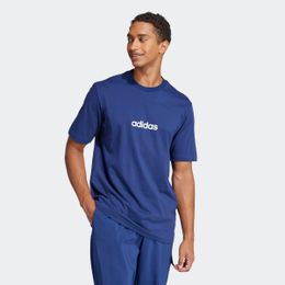 Herren T-Shirt "M LIN SJ T", blau, Gr. S, adidas Sportswear, Obermaterial: 100% Baumwolle, Shirts, &uuml;berschnittene Schultern, Kurzarmdesign, aus
