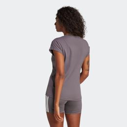Damen T-Shirt "W LIN SJ T"grau strata, wei&szlig;, Gr. S, adidas Sportswear, Obermaterial: 100% Baumwolle, Shirts, sportlicher Stil, Kurzarm, ohne