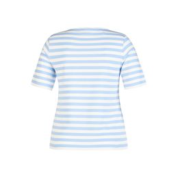 Rabe Damen Print-Shirt, blau, Gr. 38, gestreift, Jersey, Obermaterial: 92% Baumwolle, 8% Elasthan, Shirts, im Streifen-Look