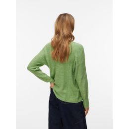 V&eacute;ro Moda VERO MODA Damen V-Ausschnitt-Pullover "VMCREWLEFILE LS V-NECK BLOUSE NOOS", gr&uuml;n, Gr. S, meliert, Strick, Obermaterial: 70% Polyacryl, 27% Nylon, 3%