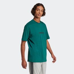 Herren T-Shirt "ESSENTIALS LINEAR SINGLE JERSEY", gr&uuml;n, Gr. XL, adidas Sportswear, Obermaterial: 100% Baumwolle, Shirts, &uuml;berschnittene Schultern,