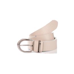 Tom Tailor Damen Lederg&uuml;rtel "TTSANDRA", beige, Gr. 80, unifarben, B&uuml;ffelleder, G&uuml;rtel, 3,5 cm breiter Dameng&uuml;rtel, genarbte Oberfl&auml;che, Schlie&szlig;e