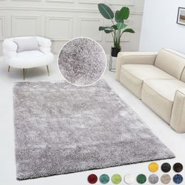 Teppich Bruno Banani, B:60cm H:30mm L:90cm, silber, Kunstfaser, Wohnzimmer, Teppiche, "Dana Teppich, besonders weich und kuschelig, Kundenliebling",