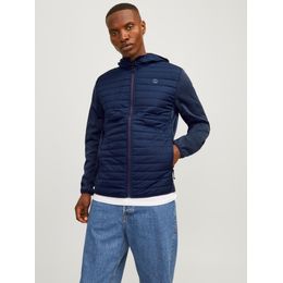 Jack & Jones JACK & JONES Herren Steppjacke "JJEMULTI mit Kapuze und Futter", blau, Gr. M, unifarben, Web, Obermaterial: 100% Polyester, Jacken, unifarben,