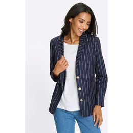 Classic Basics Herren Jackenblazer "Blazer"marine, wei&szlig;, gestreift, Gr. 38, 100% Polyester, Blazer
