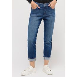 Angels Damen Mom-Jeans "DARLEEN CROP TU", blau, Gr. 36, unifarben, Denim/Jeans, Obermaterial: 67% Baumwolle, 31% Polyester, 2% Elasthan, Jeans, im
