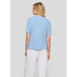 Rabe Damen T-Shirt, blau, Gr. 52, unifarben, Jersey, Obermaterial: 75% Viskose, 20% Polyester, 5% Elasthan, Shirts, im Crinkle-Look
