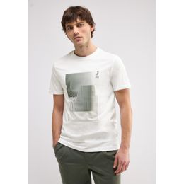 Street One MEN Damen T-Shirt, wei&szlig;, Gr. XXL, bedruckt, Web, 100% Baumwolle, Shirts, aus reiner Baumwolle