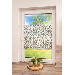 Plissee K-home, B:65cm H:210cm, grau, Obermaterial: 100% Polyester, Badezimmer, Plissees, "Klemmfix Pisa", Crushed-Optik
