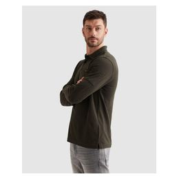 PME-Legend PME LEGEND Herren Langarm-Poloshirt, gr&uuml;n, Gr. L, unifarben, Web, Obermaterial: 95% Baumwolle, 5% Elasthan, Shirts, mit Logo Stickerei