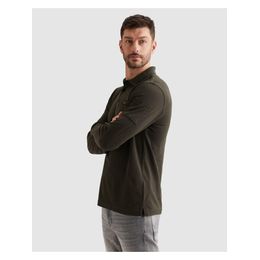 PME-Legend PME LEGEND Herren Langarm-Poloshirt, gr&uuml;n, Gr. XXL, unifarben, Web, Obermaterial: 95% Baumwolle, 5% Elasthan, Shirts, mit Logo Stickerei