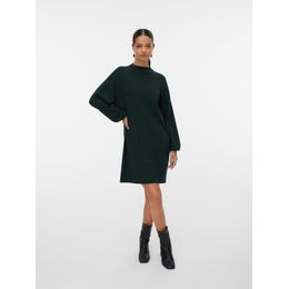 V&eacute;ro Moda VERO MODA Damen Strickkleid "VMNANCY LS FUNNELNECK DRESS GA NOOS"scarab, Gr. S, unifarben, Feinstrick, Obermaterial: 52% Viskose, 28% Polyester, 20%