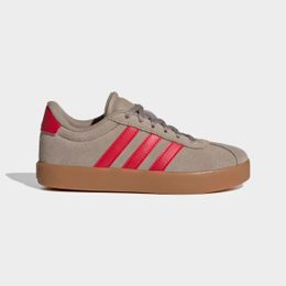 M&auml;dchen Sneaker "VL COURT 3.0", adidas Sportswear, Gr. 38,5blanch cargo, pure ruby, gold metallic, Leder, Synthetik, Schuhe, inspiriert vom Design